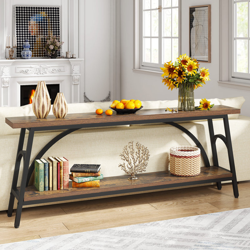 Merga 70.86 Console Table 17 Stories Color Gray Black